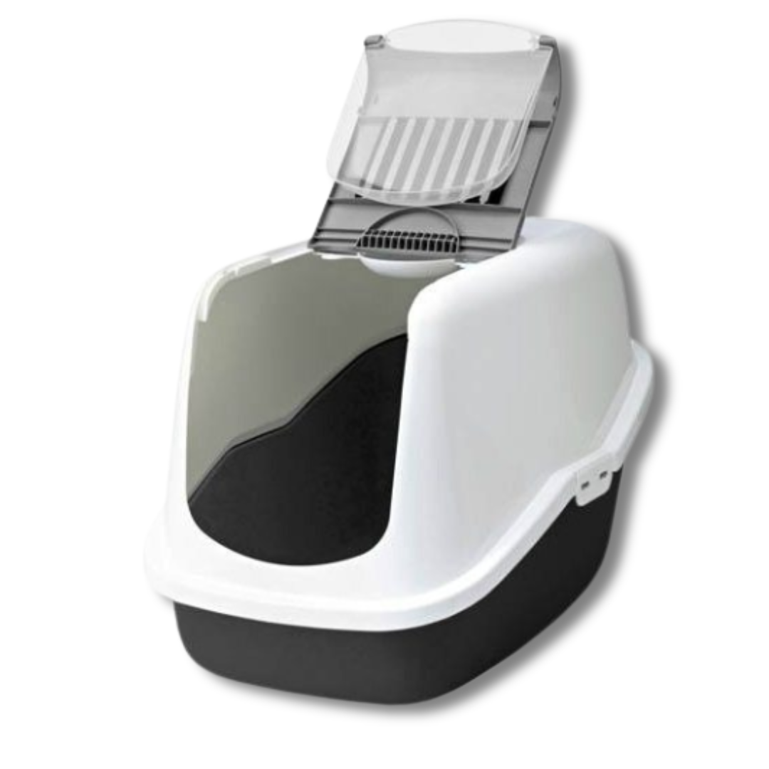 Arenero para Gatos Nestor Puerta Abatible IBAÑEZ Blanco y Negro ...