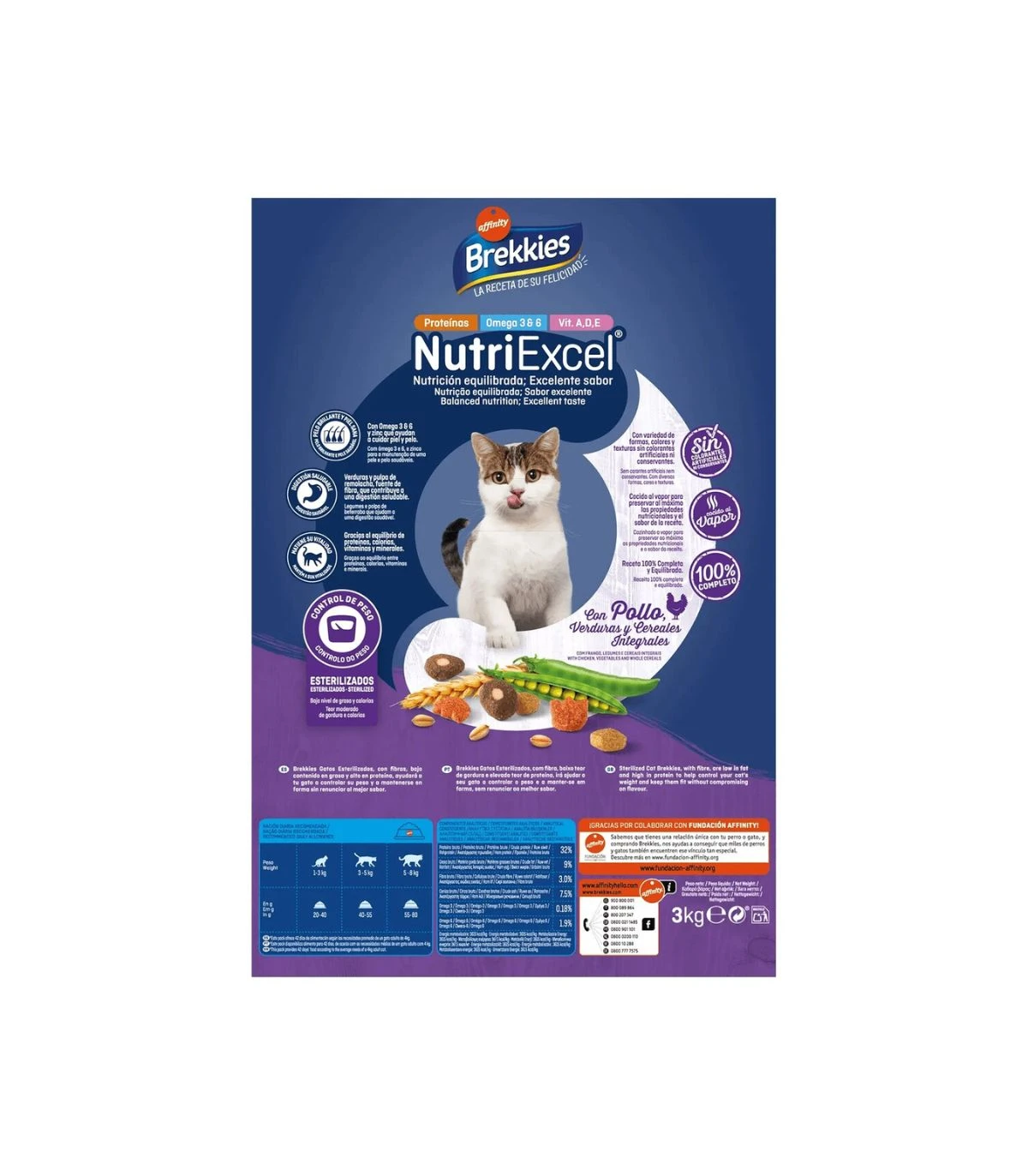 Brekkies Aliment pour Chats Stérilisés au Poulet 3 kg