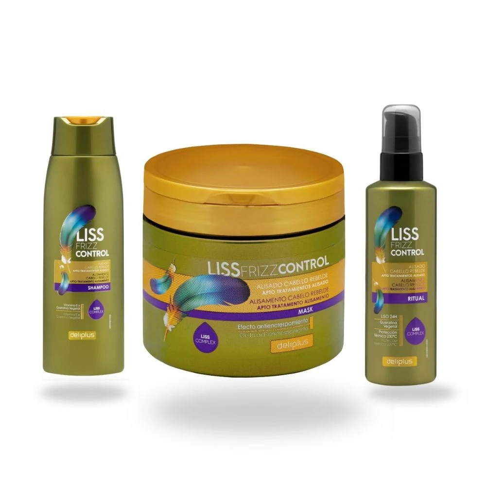 Deliplus Pack Liss Frizz Control Champú + Mascarilla + Hidrocrema